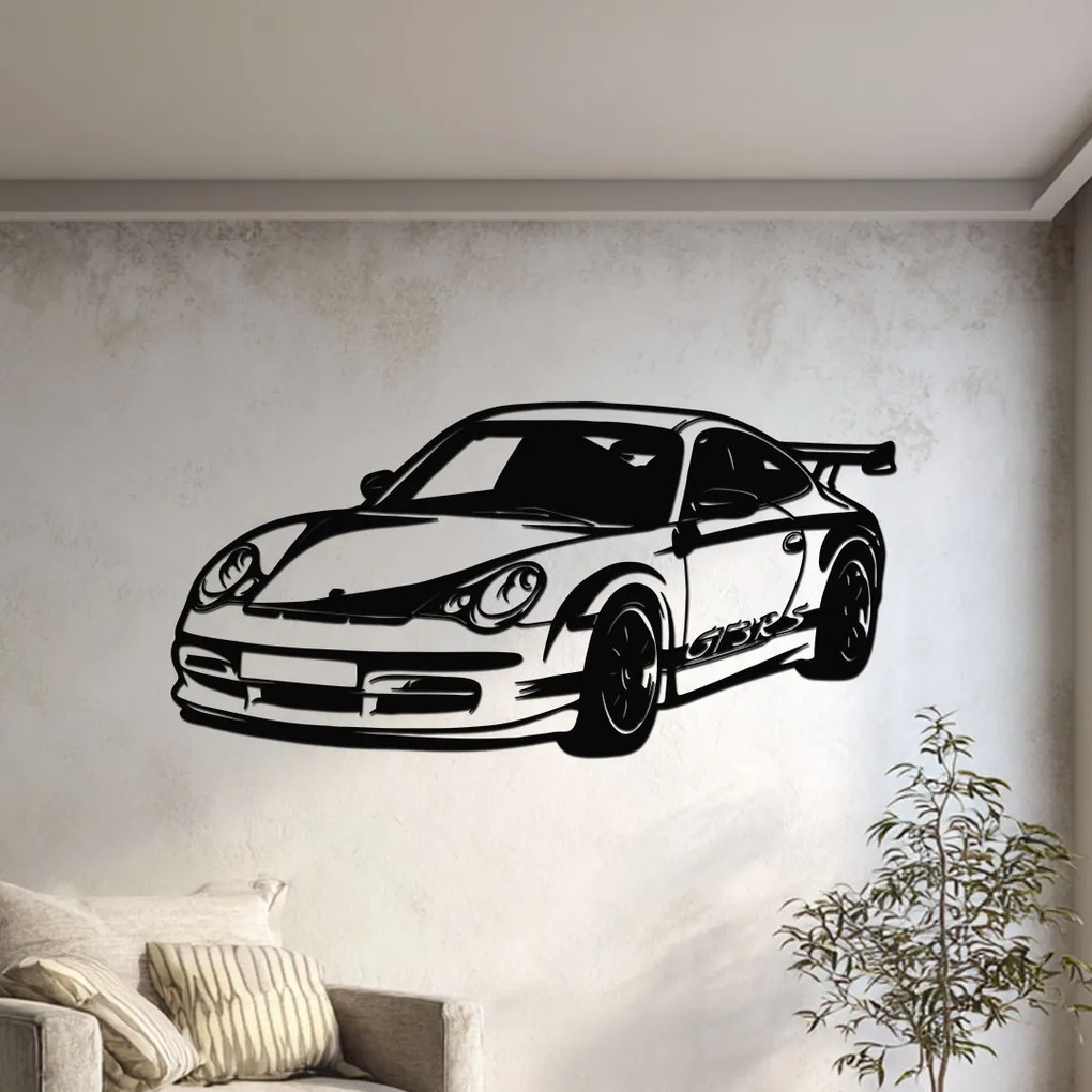 dřevo života Dřevěný obraz Porsche 911 GT3 RS Zvolte rozměr (cm): 80x39, Zvolte barvu dekoru: Dub zlatý