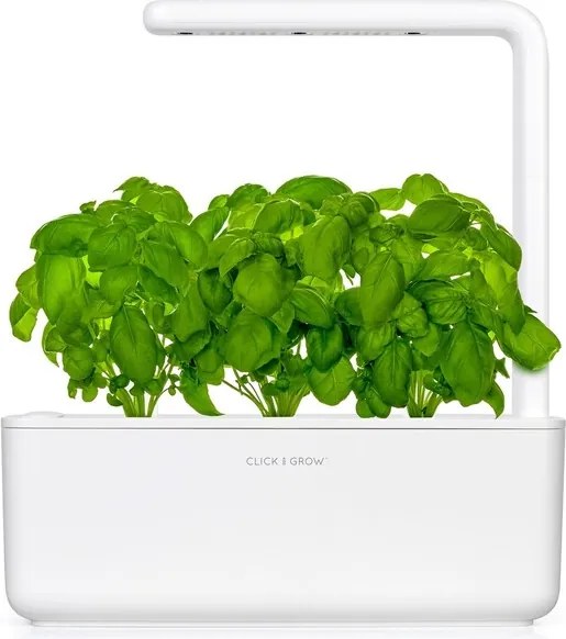 Click and Grow Smart Garden 3 chytrý květináč + 3ks kapslí se semínky bazalky bílý