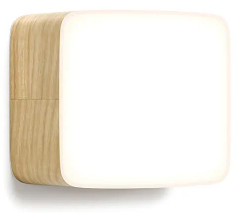 Přisazené dřevěné svítidlo Cube Ceiling / Wall Dekor: Dub, Teplota chromatičnosti / Stmívání: TW 2700-6500 Kelvinů / Stmívatelné DALI, Varianta: M