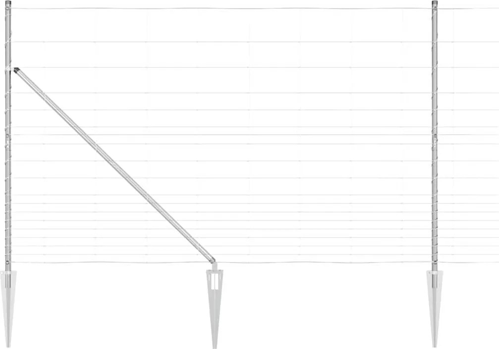 Svařované drátěné ploty s hroty 50 x 1,5 m Pozinkovaná ocel 3351465