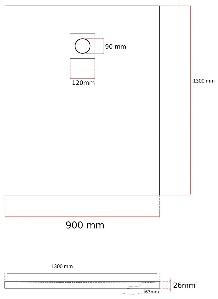 Gamma Erga Oldaf, SMC obdélníková sprchová vanička 130 x 90 cm, bílá matná, ERG-GMA-OL-90130