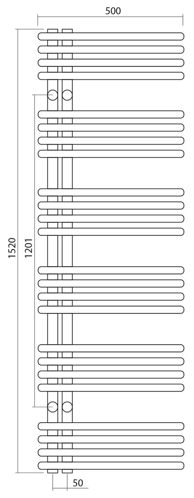 Sapho Sapho, NYMPHA topné těleso 500x1520mm, chrom, LLN152