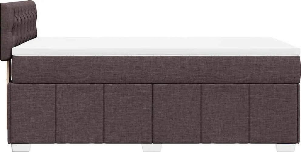 Box spring postel s matrací tmavě hnědá 90x200 cm textil 3286961
