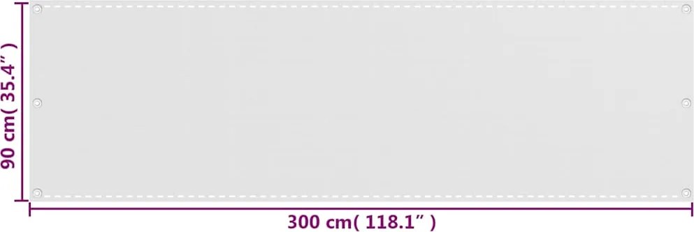 Balkonová zástěna bílá 90 x 300 cm HDPE 310864