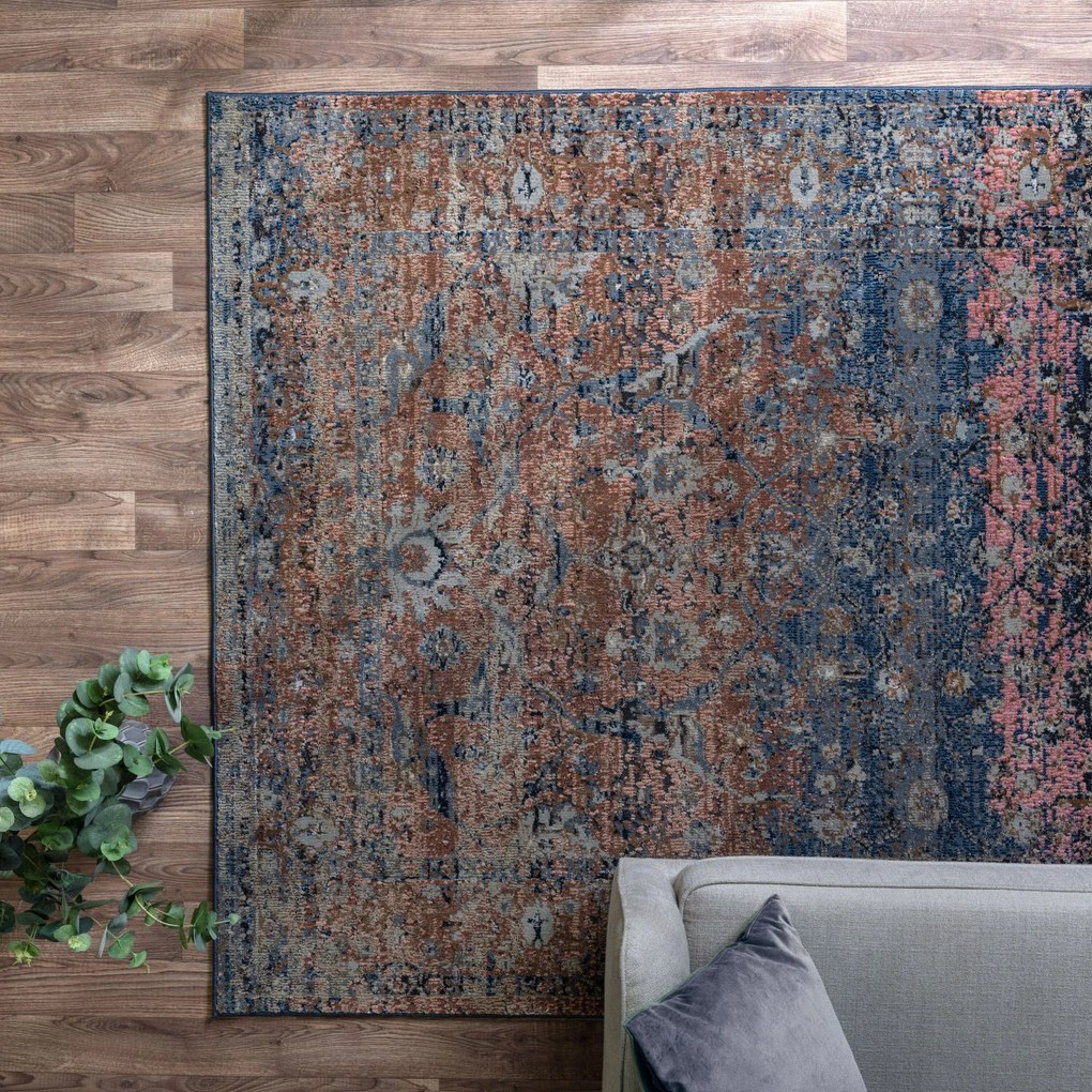Modrý koberec Cure Blue Retro Rozměry: 155x230 cm