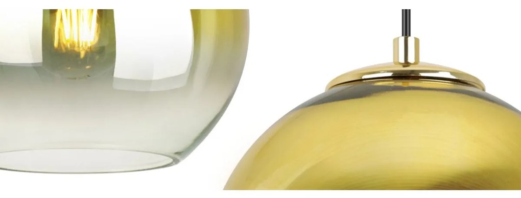 Závěsné svítidlo BERGEN GOLD, 6x zlaté/transparentní skleněné stínítko (fi 15cm)