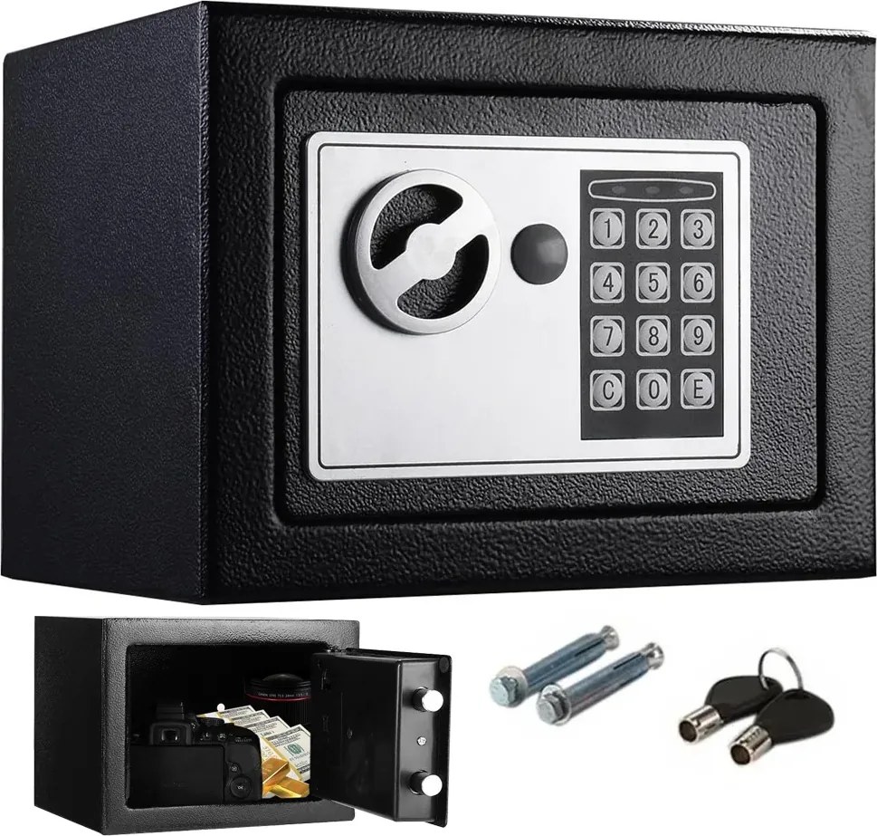 RETOO Elektronický trezor s PIN kódem Retoo E058 - černý
