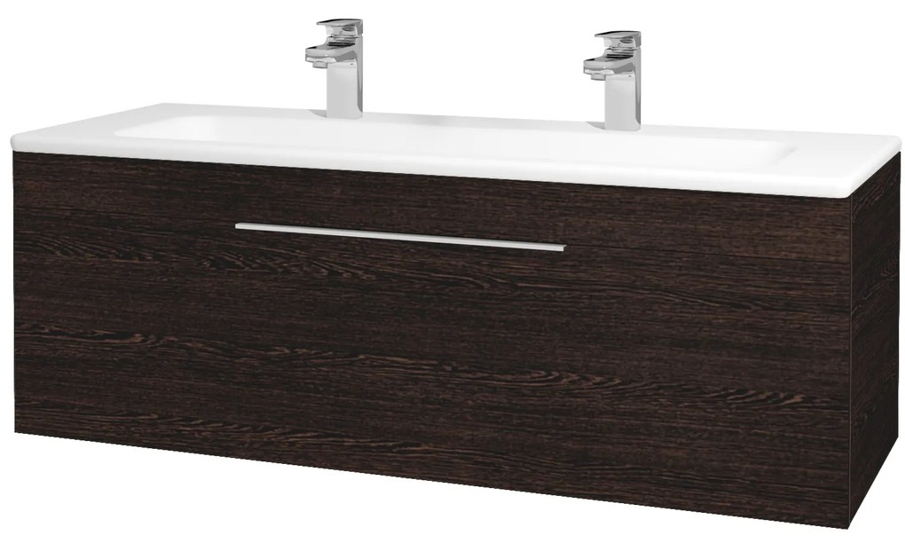 Dřevojas Koupelnová skříň ASTON SZZ 120 Varianta: N01 Bílá lesk / Úchytka T01 / D03 Cafe