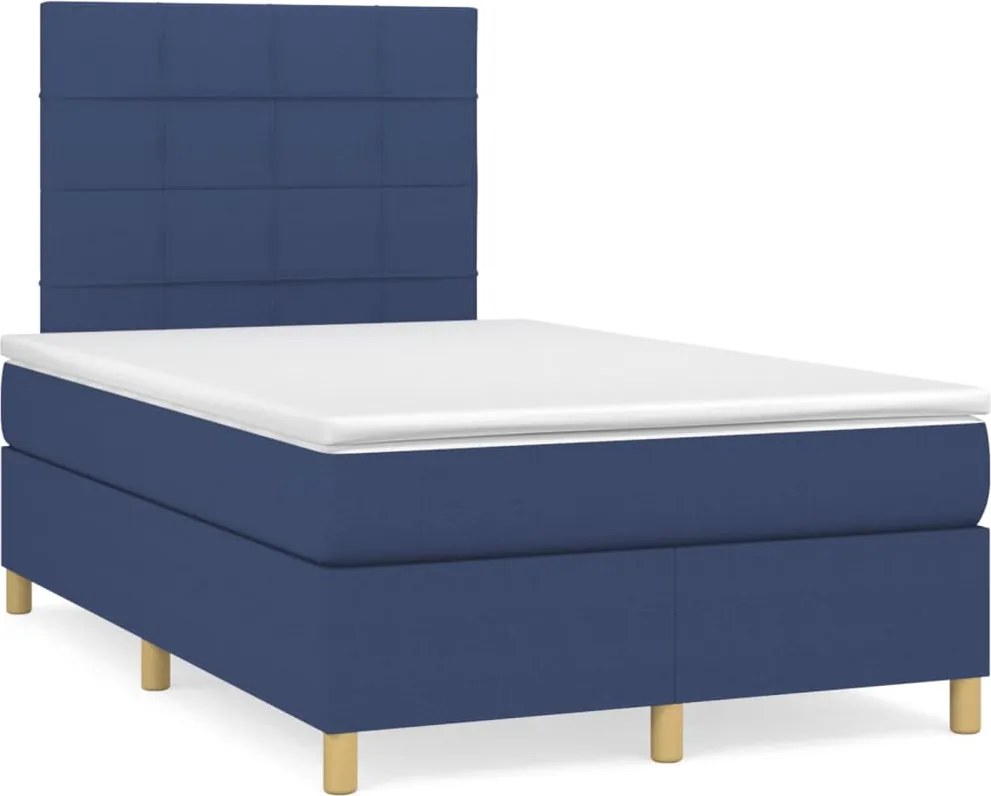 Box spring postel s matrací modrá 120x200 cm textil 3142327