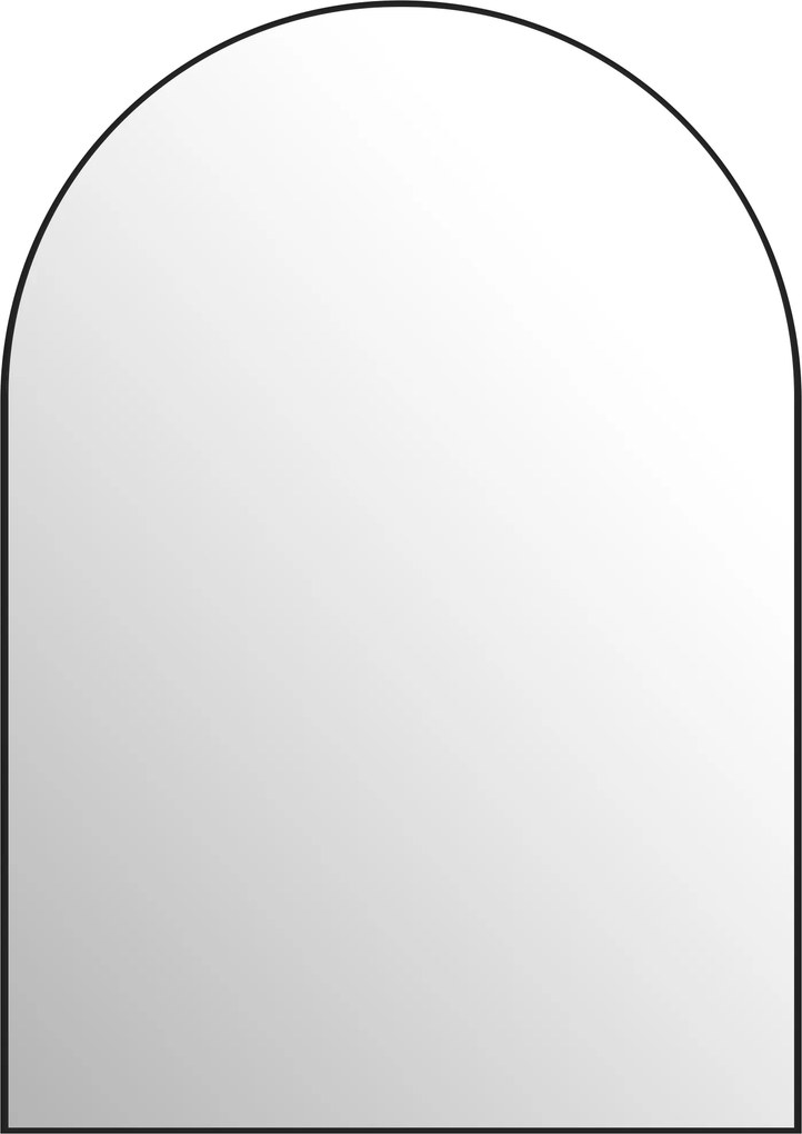 HOMCOM Koupelnové Zrcadlo 50 x 70 cm se Zabezpečovací Fólií, Koupelnové Zrcadlo s Hliníkovým Rámem, Nástěnné Zrcadlo do Koupelny a Ložnice, Černé