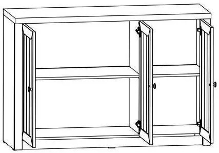 GALA MEBLE Komoda PROWANSJA 3D borovice andersen/dub lefkas 130 x 88 x 43 cm