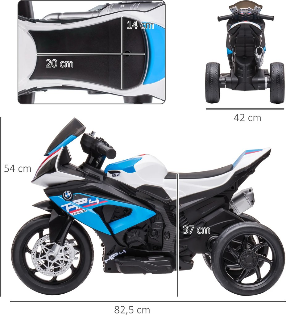 HOMCOM dětská elektrická motorka 18 měsíců, dětská motorka, elektrické vozidlo, elektrická tříkolka pro děti, bezpečné a robustní | Aosom.de