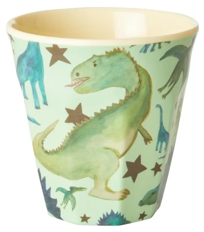 rice Melaminový hrnek Dinosaurs Print 160 ml, zelená barva, melamin