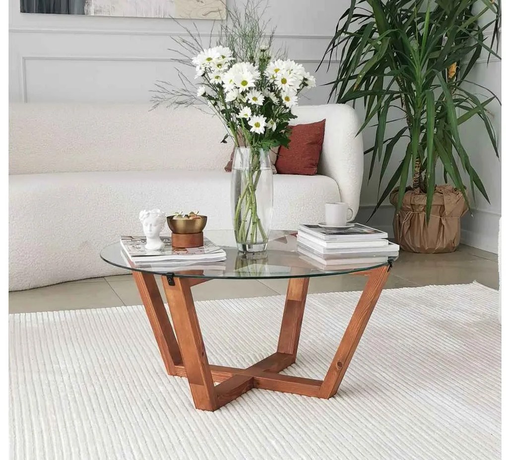 Designový konferenční stolek Calypso 75 cm dřevěný