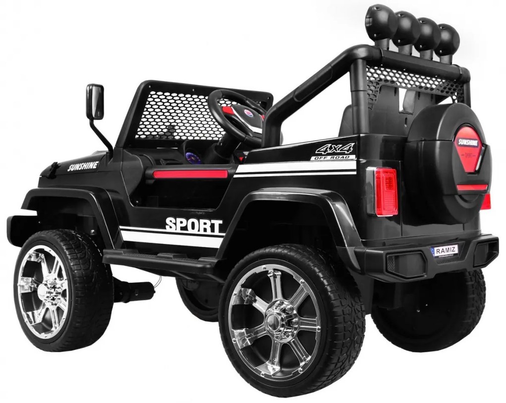 Ramiz Jeep Raptor 4x4, kožená sedačka, 2 místné černé