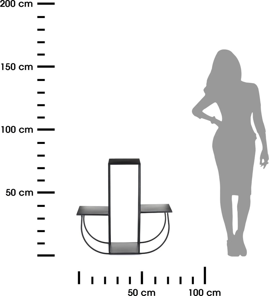 STOJAN NA KVĚTINÁČ ARKA 70X24X72 CM ČERNÁ