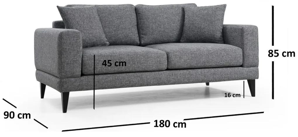 2-místná pohovka Nordic 180 cm tmavě šedá
