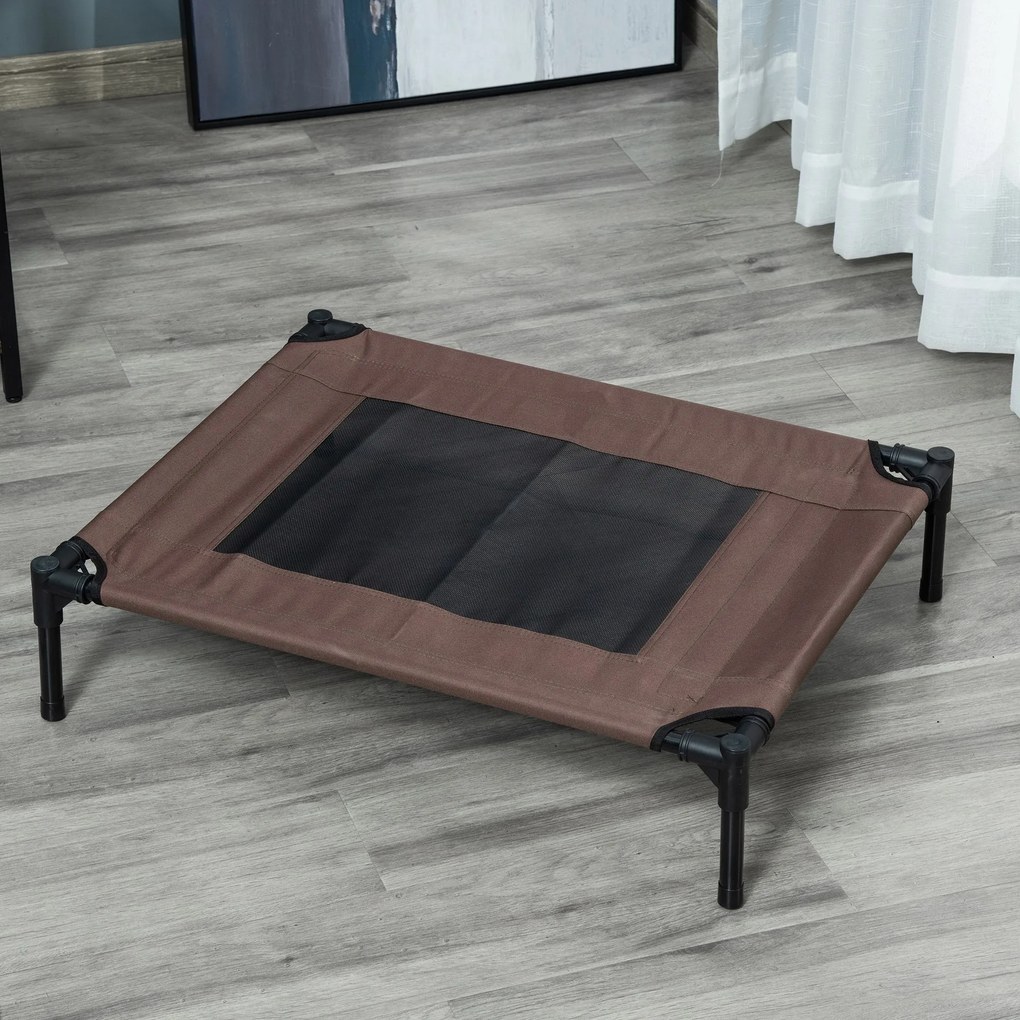PawHut venkovní pelíšek pro psy Robustní pelíšek pro psy 76x61x18cm z materiálu 600D Oxford v hnědé barvě pro psy a kočky | Aosom.de