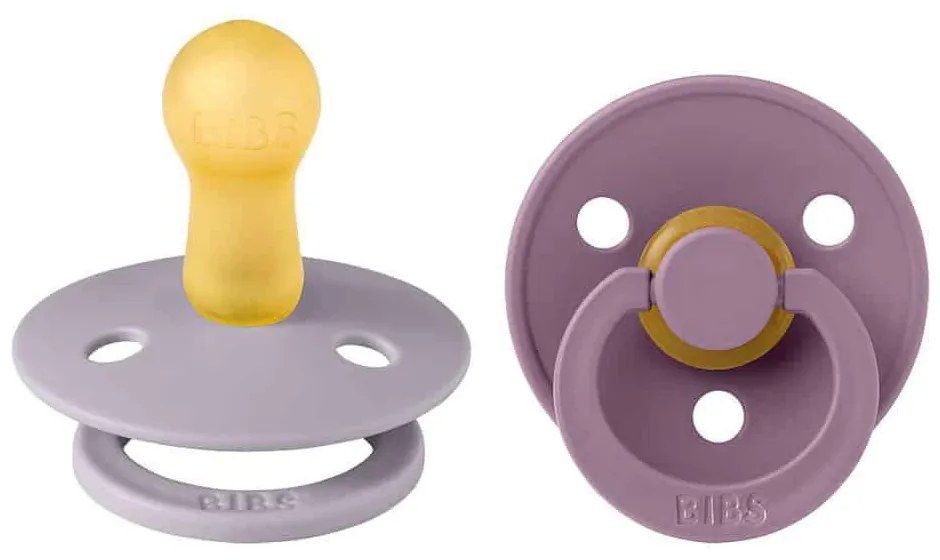 Bibs Dudlíky kaučuk 2 ks 6-18 měsíců Colour Dusky lilac/hearther
