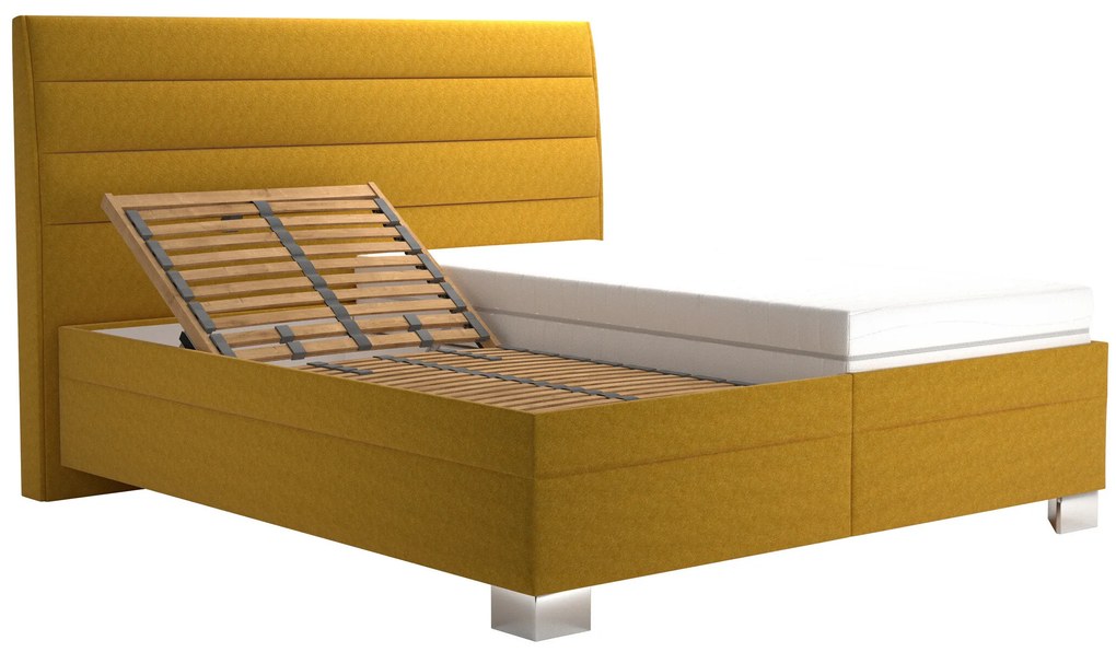 Manželská postel Brigita 180x200 hořčicová, bez matrace