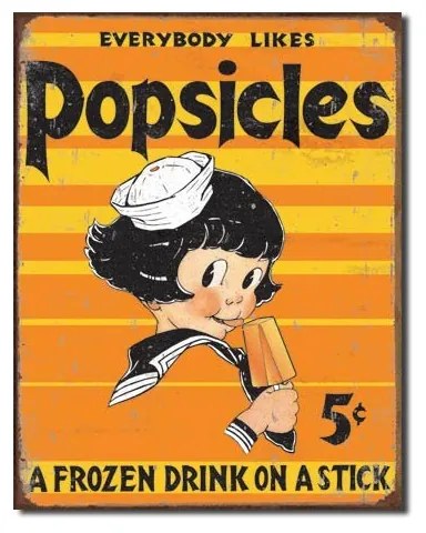Plechová cedule Popsicle - Everbody Likes 40 cm x 32 cm