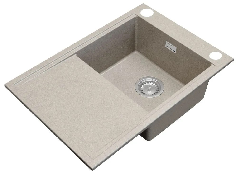 Gamma Design 7050, 1-komorový granitový dřez 700x480x205 mm, béžová, GMA-ZLE000126