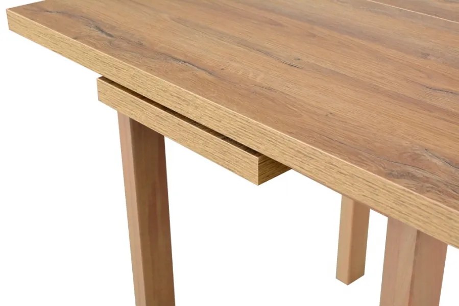 Drewmix jídelní sestava DX 4 odstín dřeva (židle + nohy stolu) bílá, odstín lamina (deska stolu) ořech, potahový materiál látka