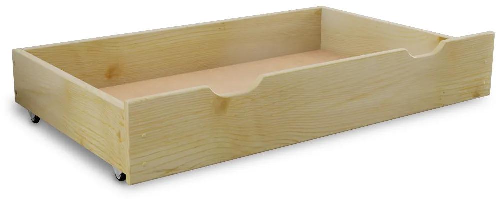 Zvýšený úložný box pod postel 200 cm, borovice