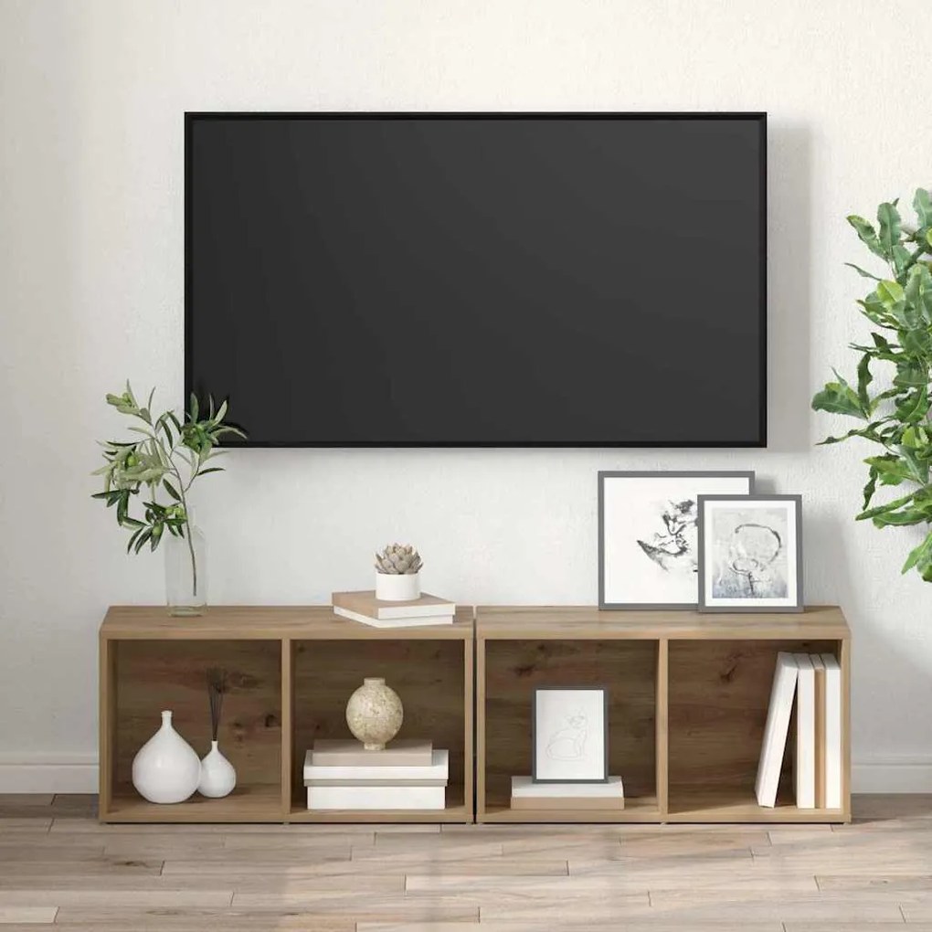 Sestava TV skříněk 2 ks Artisanový dub Kompozitní dřevo 3393521