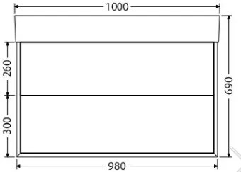 INTEDOOR Oxo Multi skříňka s umyvadlem, 2 zásuvky, OXO MULTI 100D 2Z Povrch: 0075 AP DARK GREY MAT
