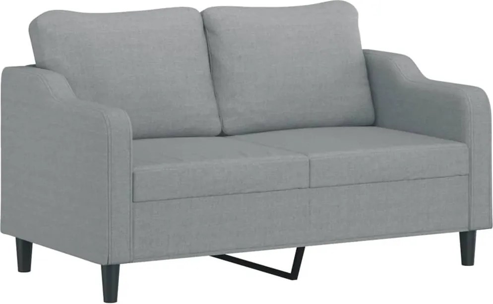 2místná pohovka s polštáři světle šedá 140 cm textil 3200845