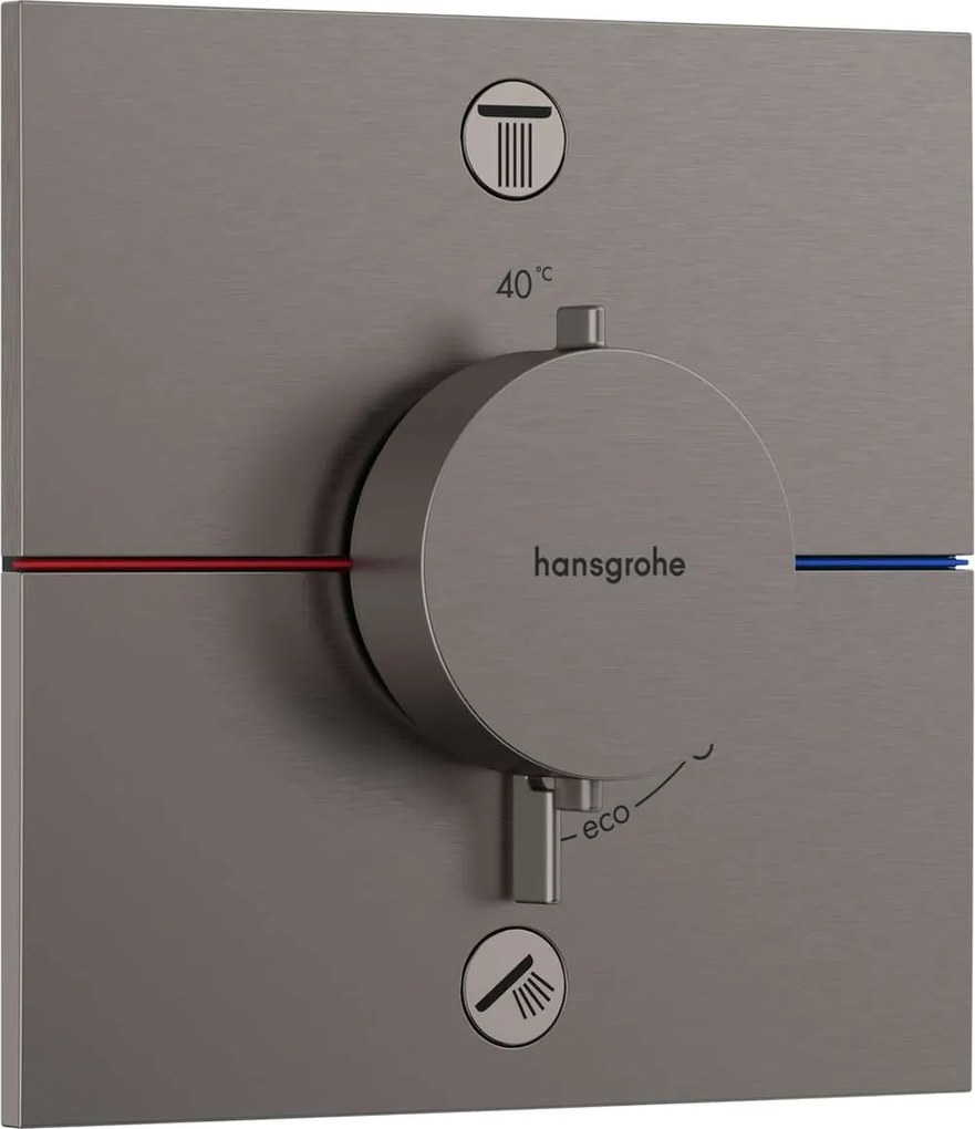 Hansgrohe ShowerSelect Comfort E - Termostatická baterie pod omítku, pro 2 spotřebiče, kartáčovaný černý chrom 15578340