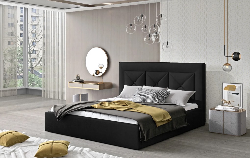 Cloe postel 200x200 kovový rošt/plynové písty/úložný prostor Materiál / Dekor: Soft 11
