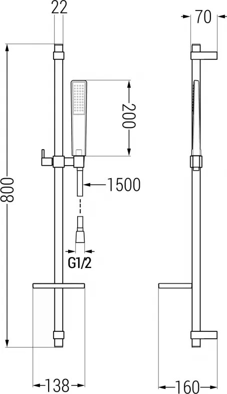 Mexen sprchový set DQ72, chrom, 785724581-00
