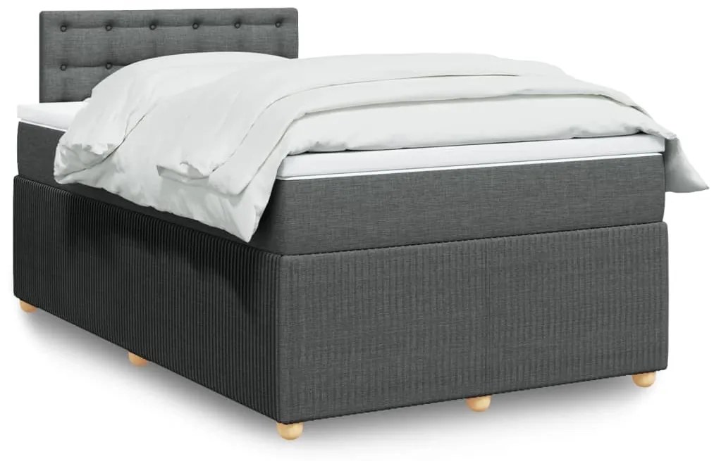 Box spring postel s matrací tmavě šedá 120x190 cm textil
