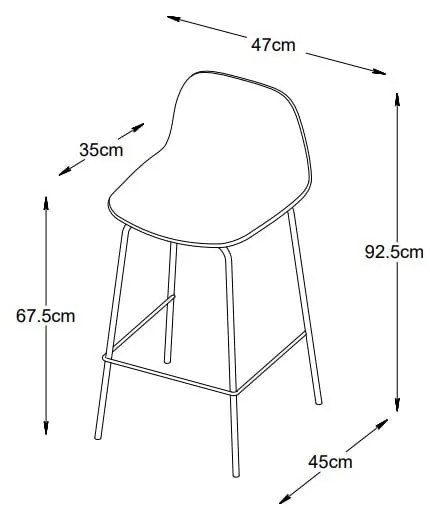 Černá plastová barová židle 92,5 cm Whitby – Unique Furniture