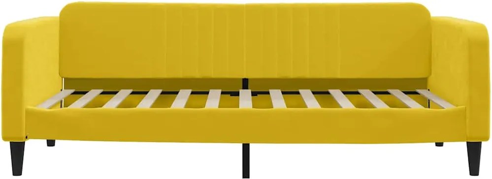 Válenda s matrací žlutá 100 x 200 cm samet 3197051