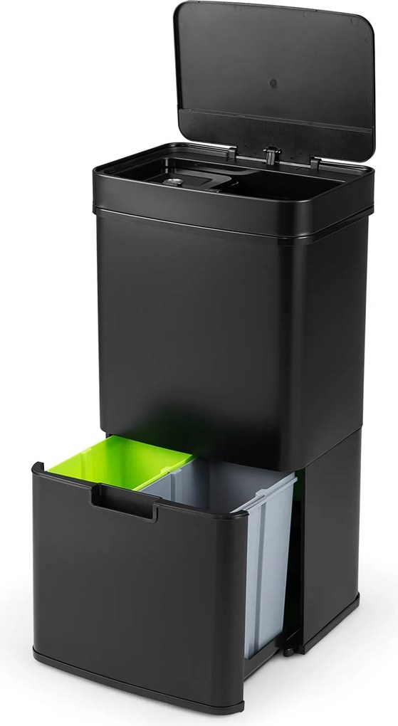 Costway 72 L-odpadkový koš z nerezové oceli s kuchyňským odpadkovým košem 42 x