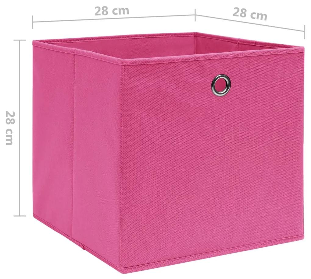 Úložné boxy 10 ks netkaná textilie 28 x 28 x 28 cm růžové - Default Title