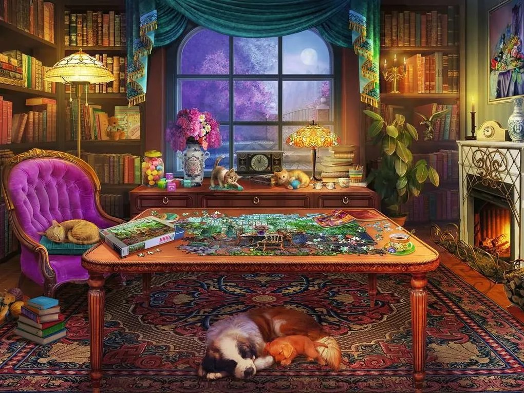 Ravensburger puzzle útulná místa: pro skládání puzzle xl 750 dílků