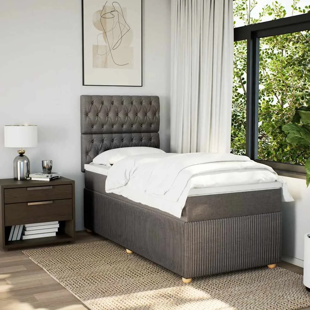 Box spring postel s matrací taupe 90x200 cm textil 3294250