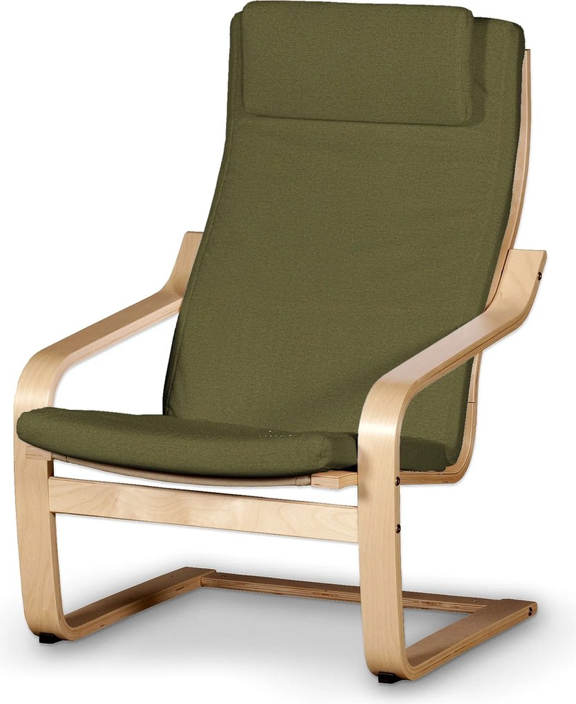 Sedák na křeslo IKEA Poäng II barva zelená látka pletený vzor
