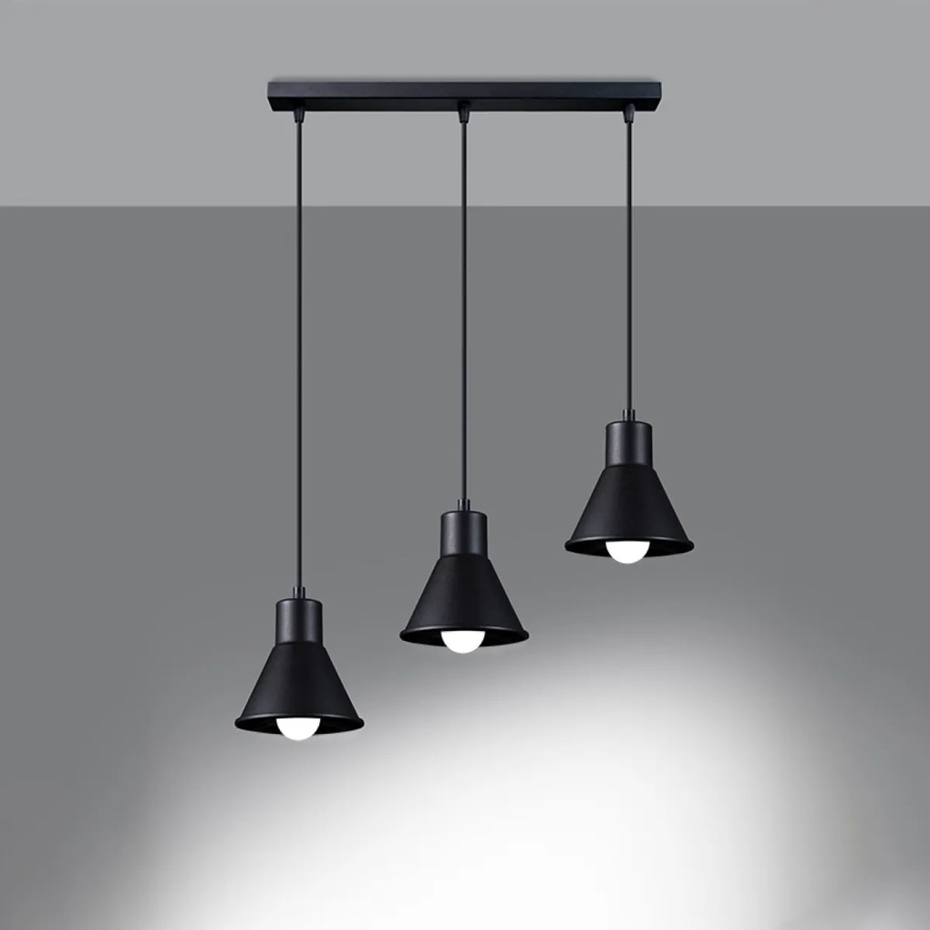Sollux Lighting Závěsné svítidlo TALEJA 3 černé E27