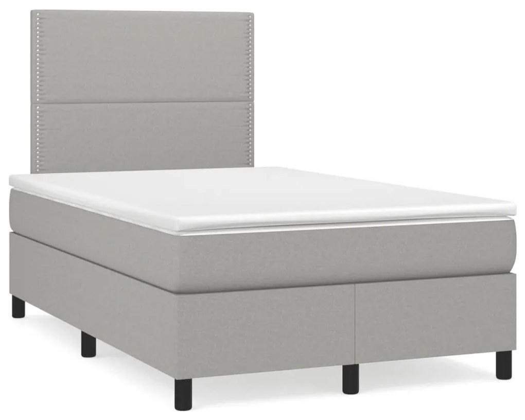 Box spring postel s matrací světle šedá 120x190 cm textil 3269874