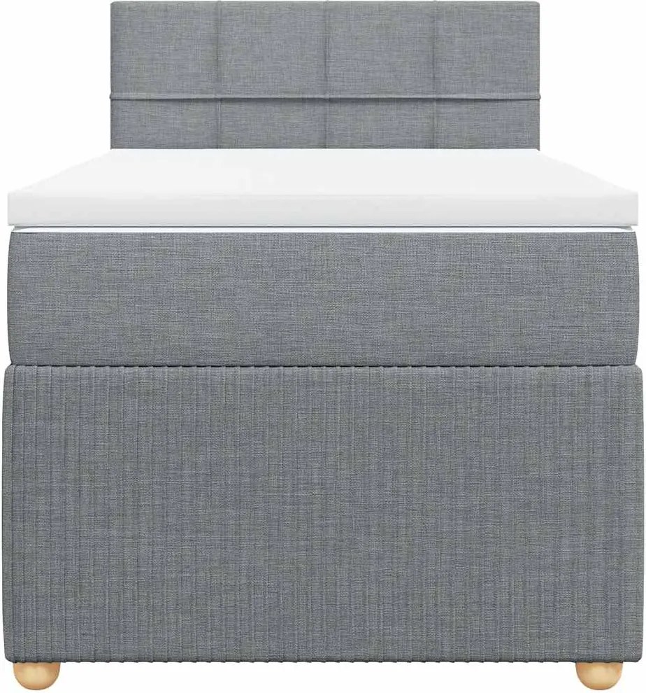 Box spring postel s matrací světle šedá 90x190 cm textil 3289611