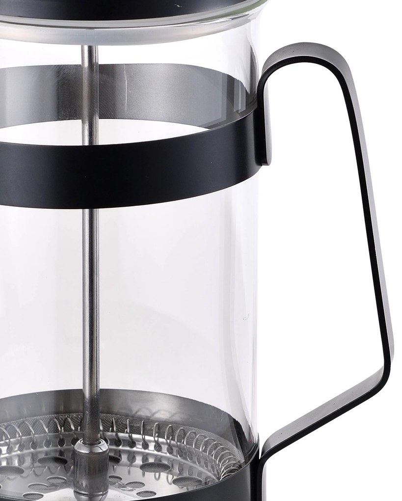 Kávovar French Press United Colors of Benetton Black & White BE-0682-BK / 0,6 l / borosilikátové sklo / nerez / černá