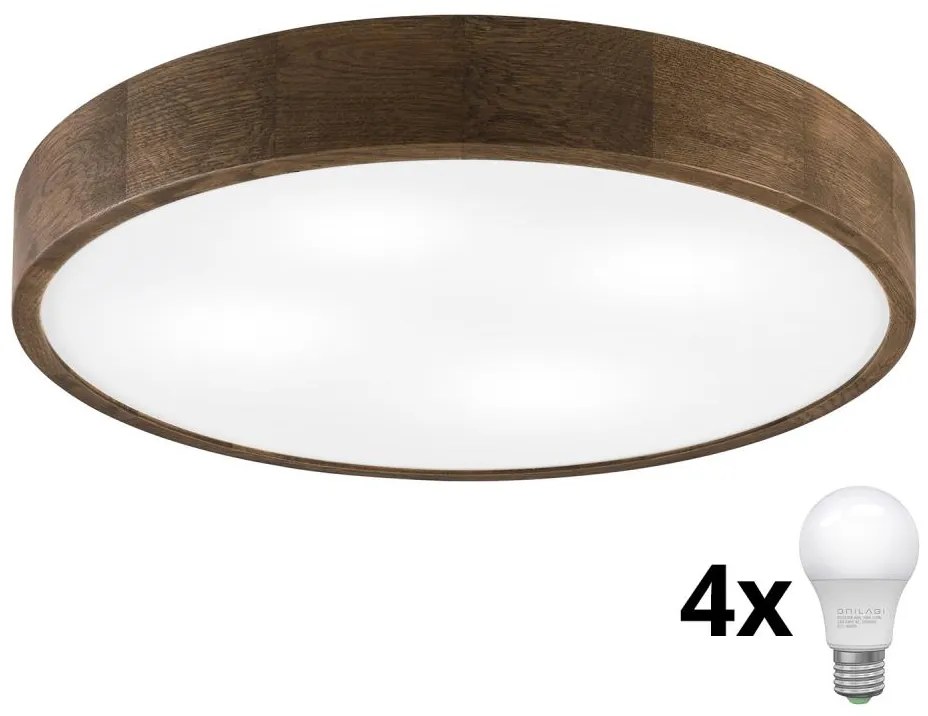Brilagi - LED Stropní svítidlo CARVALHO 4xE27/60W/230V dub ořech pr. 57,5 cm