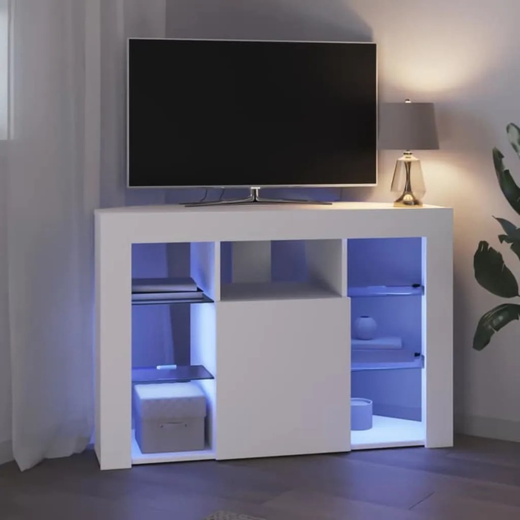 vidaXL Rohový LED TV stojan 100x40x68cm Bílá Kompozitní dřevo [889785]