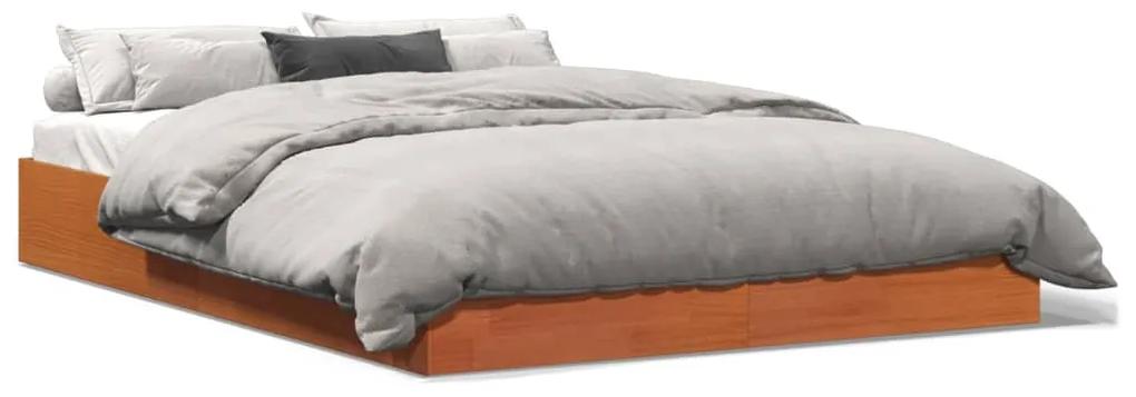 Rám postele voskově hnědý 160 x 200 cm masivní borovice - Default Title