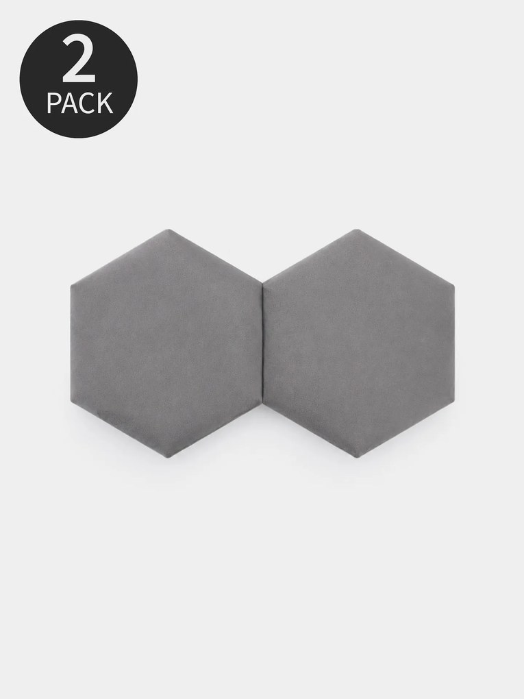 Sinsay - Čalouněné šestihranné stěnové panely 2 pack - šedá